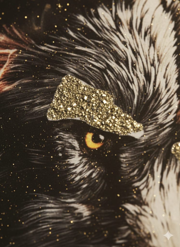 Pyrite Wolf Frame — Attract Wealth. Command Strength. Radiate ...